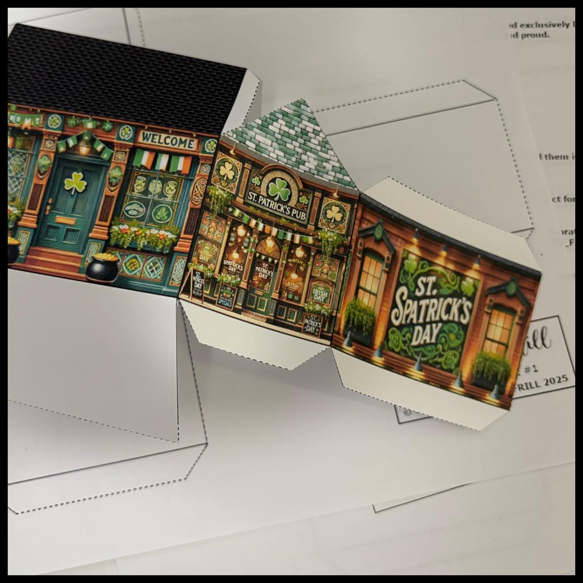 Printable Paper House Template | DIY St. Patrick’s Day Irish Pub ...