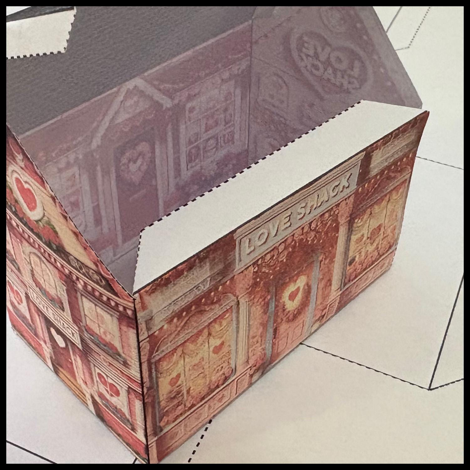 Printable Paper House Template | DIY Valentine’s Love Shack | Paper ...