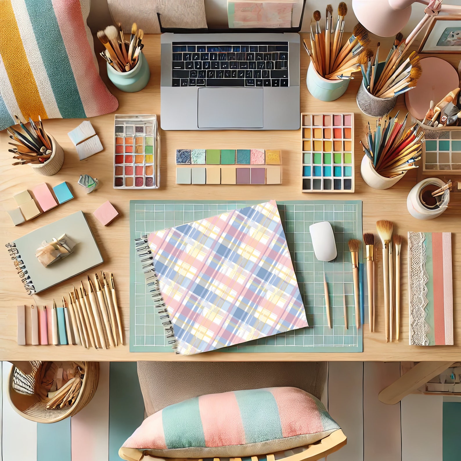 Faded Pastel Madras Plaid Seamless Patterns Bundle - Etsy