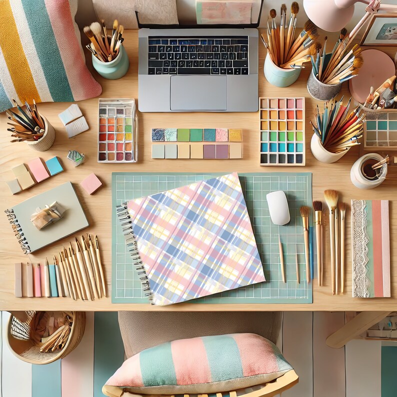 Faded Pastel Madras Plaid Seamless Patterns Bundle - Etsy