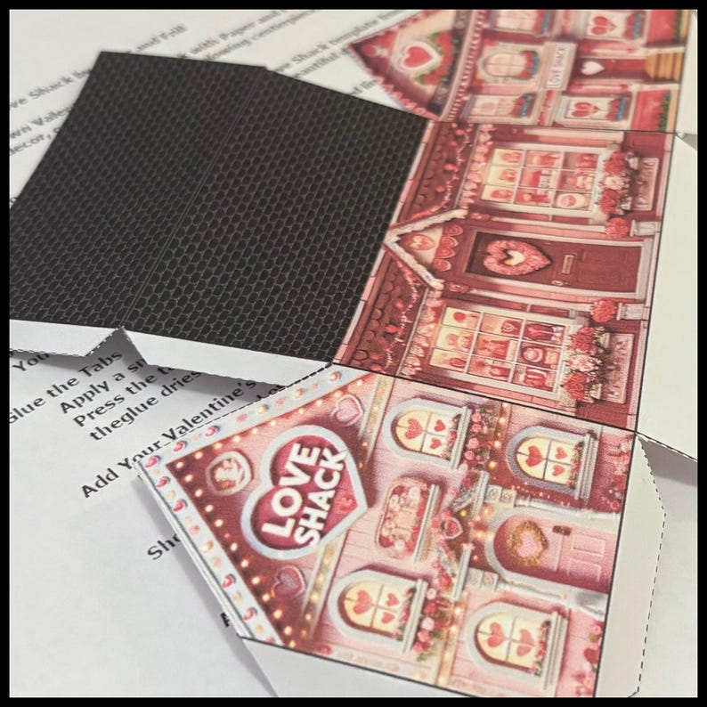 Printable Paper House Template | DIY Valentine’s Love Shack | Paper ...