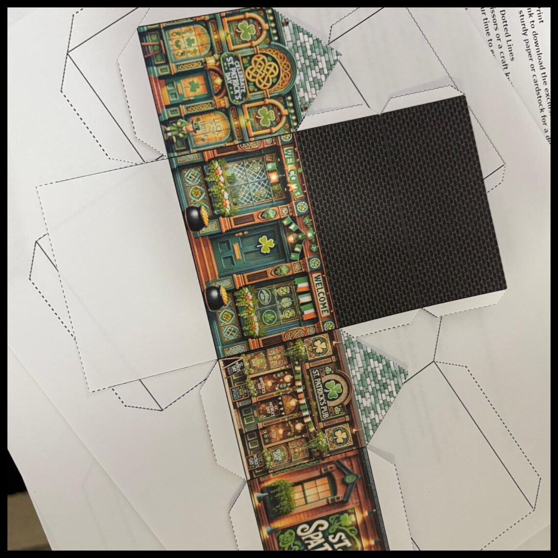 Printable Paper House Template | DIY St. Patrick’s Day Irish Pub ...