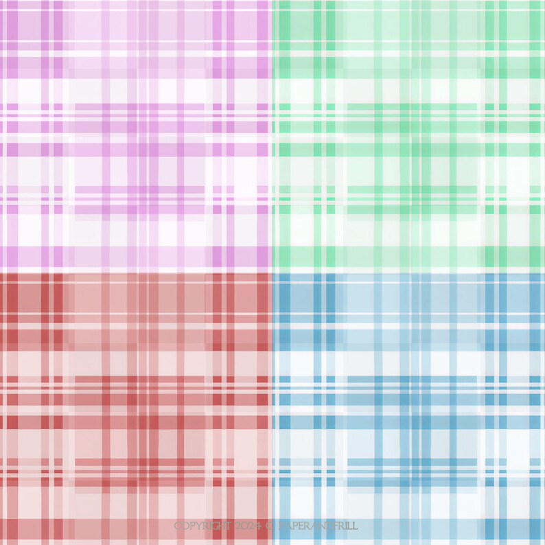 Faded Pastel Madras Plaid Seamless Patterns Bundle - Etsy