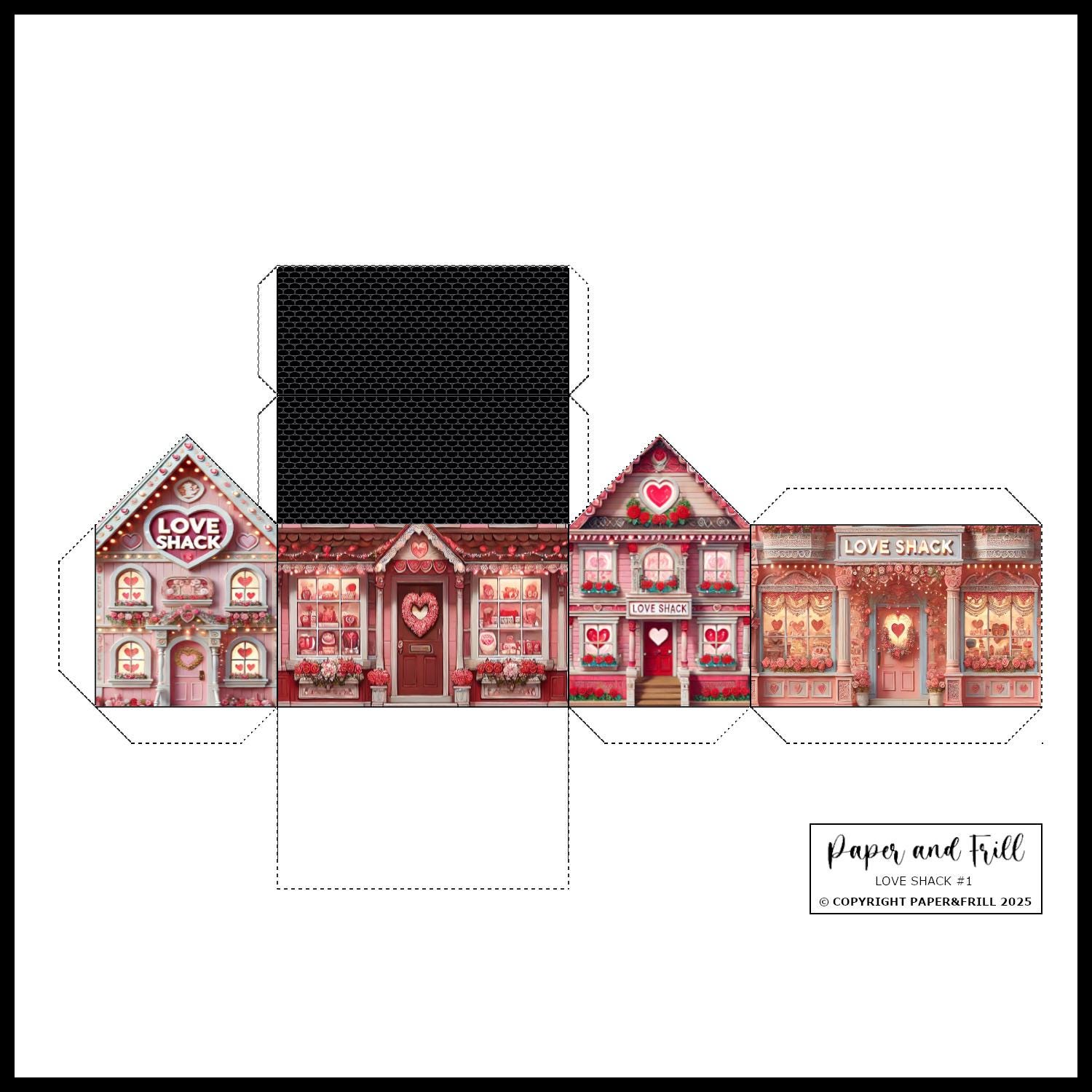 Printable Paper House Template | DIY Valentine’s Love Shack | Paper ...