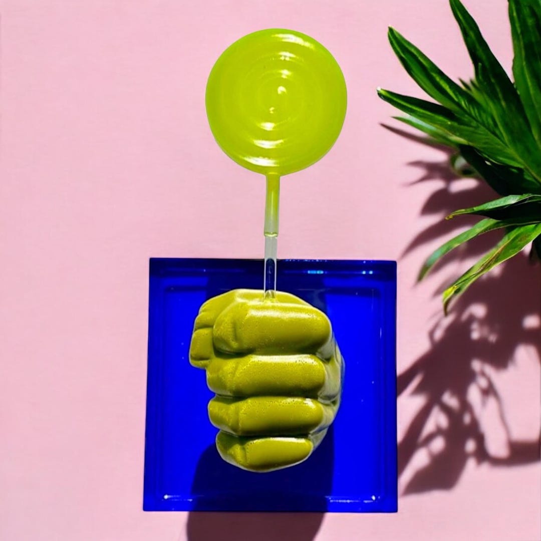 Hand Holding Lollipop Candy Acrylic Food Art / One of a Kind/ Sculpture ...