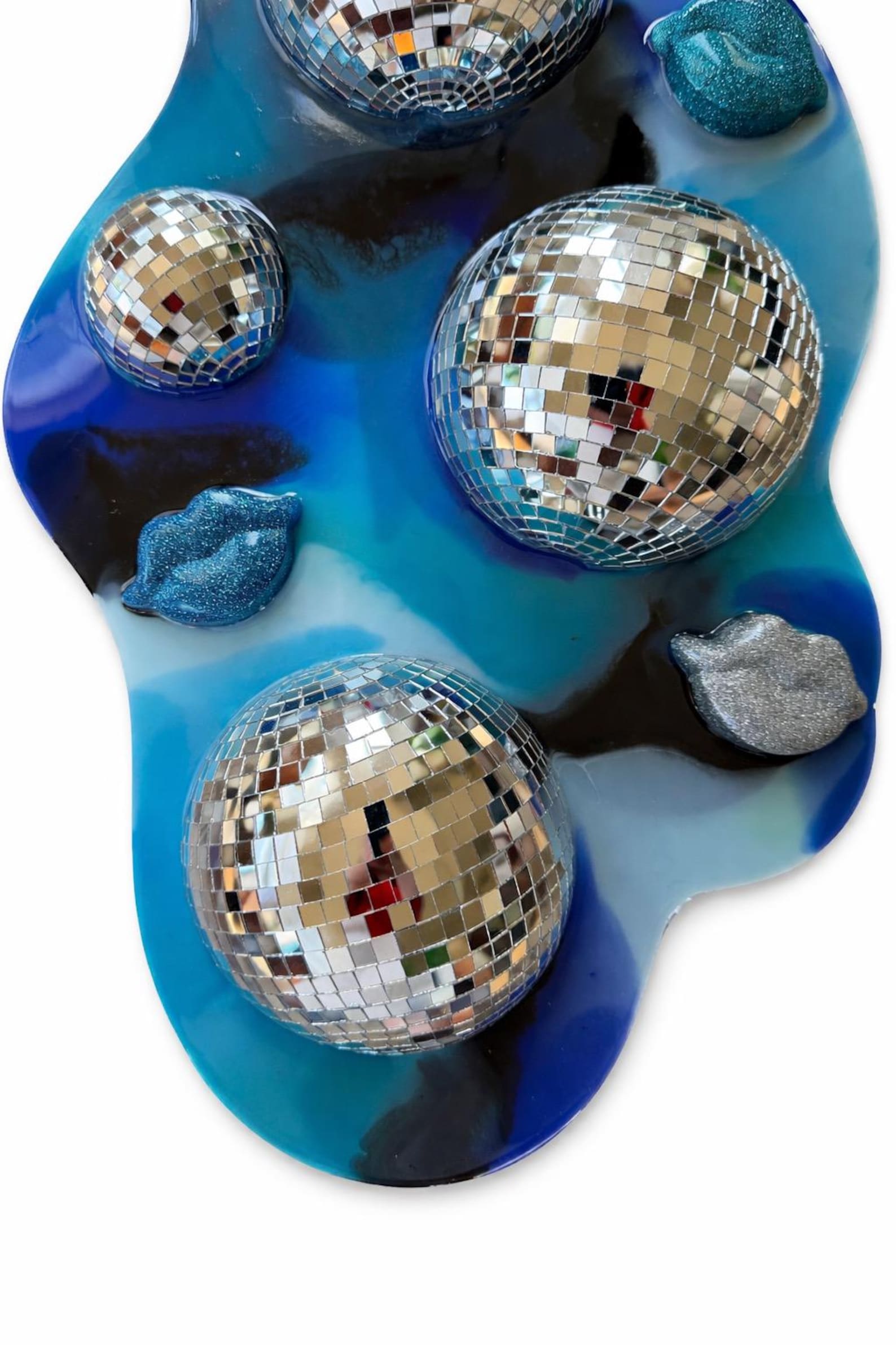GIANT 2ft DISCO Balls & Lips Dripping Resin Wall Art Sculpture | 3D ...