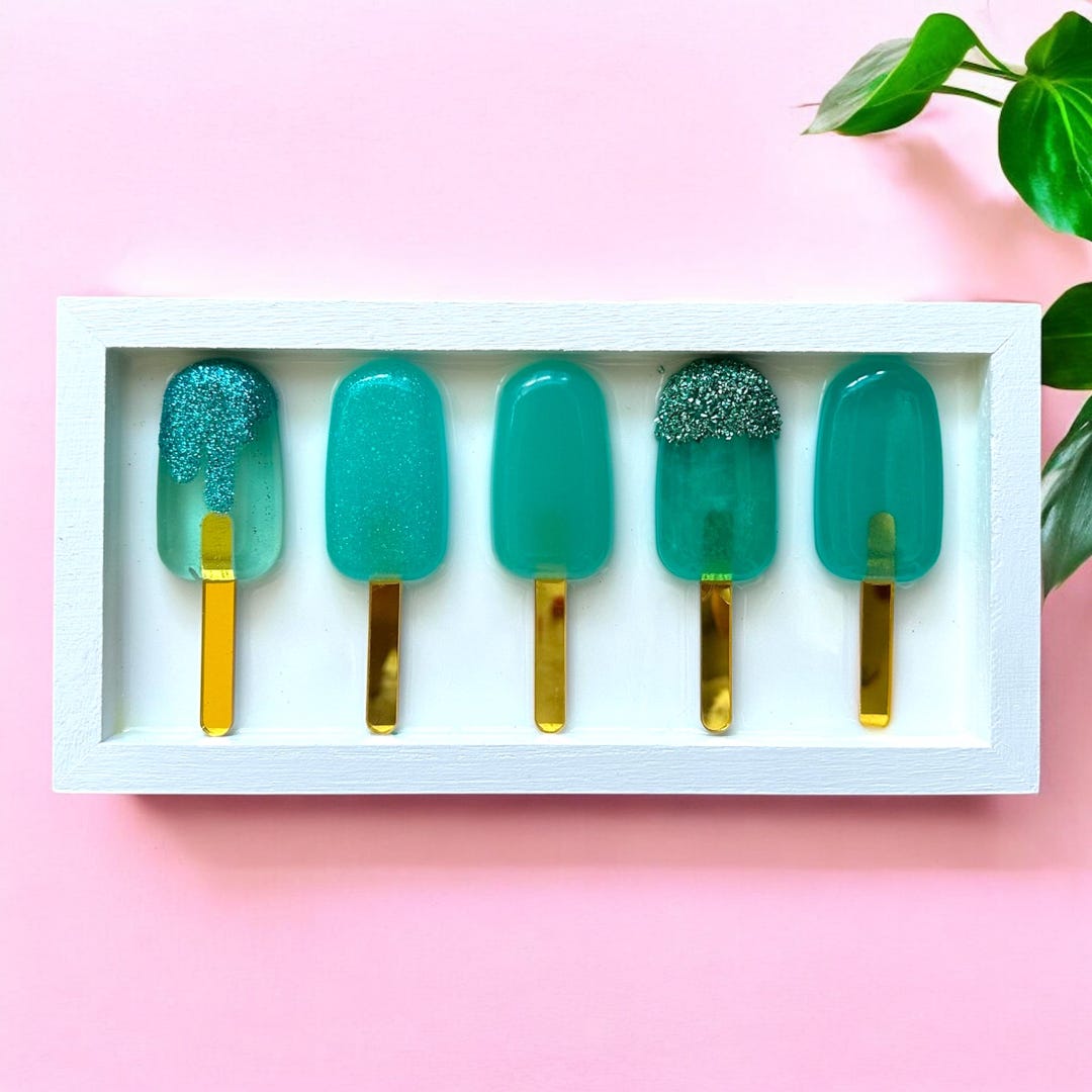 Turquoise & Gold Popsicle 3D Pop ART - Resin Wall Art / Melting ...