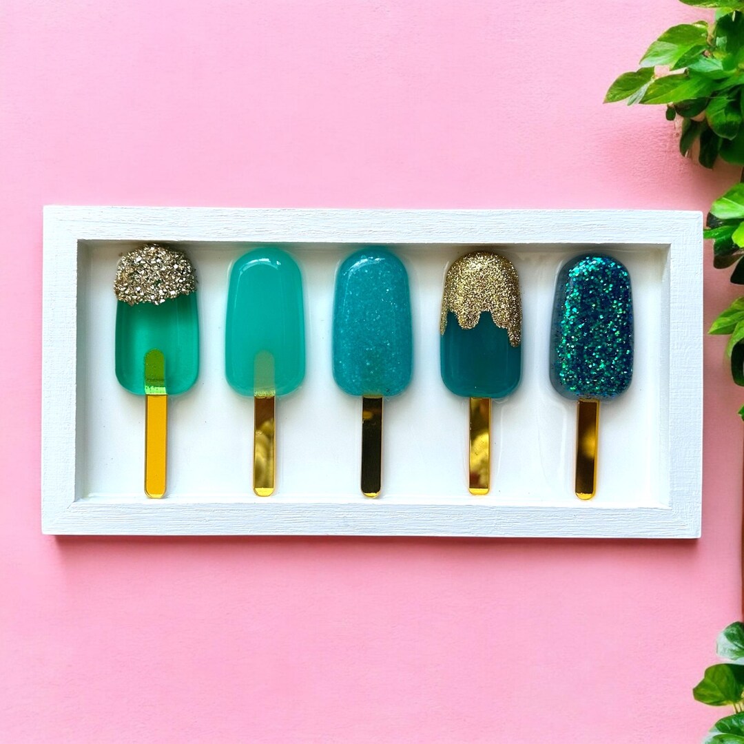 Teal & Gold LIFESIZE Popsicle 3D Pop ART Resin Wall Art Melting ...