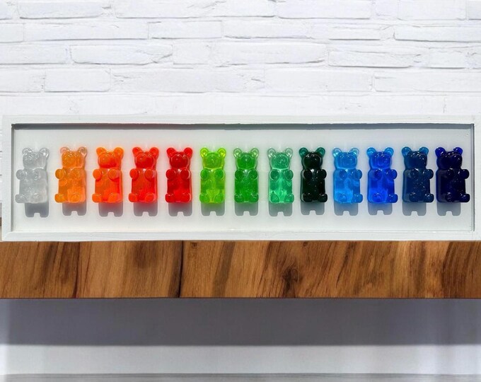 GUMMY BEAR 30" Large Neon Ombre Rainbow Resin 3d Pop Food Art Sculpture ...