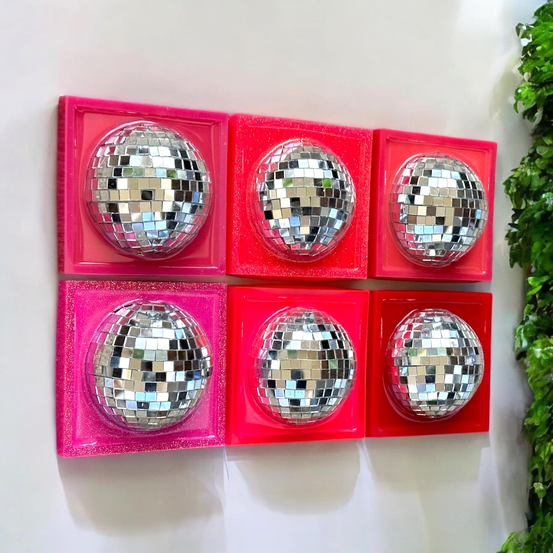 PINK CORAL Disco Ball 3d Resin Wall Art/ Mirror Ball / Dopamine Decor ...