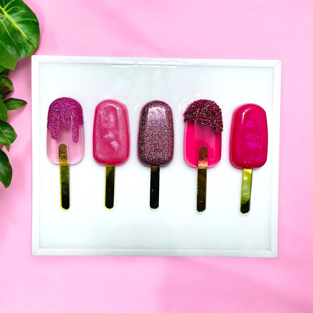 Magenta & Gold Popsicle Resin 3d Pop Food Art One of a Kind Dripping ...