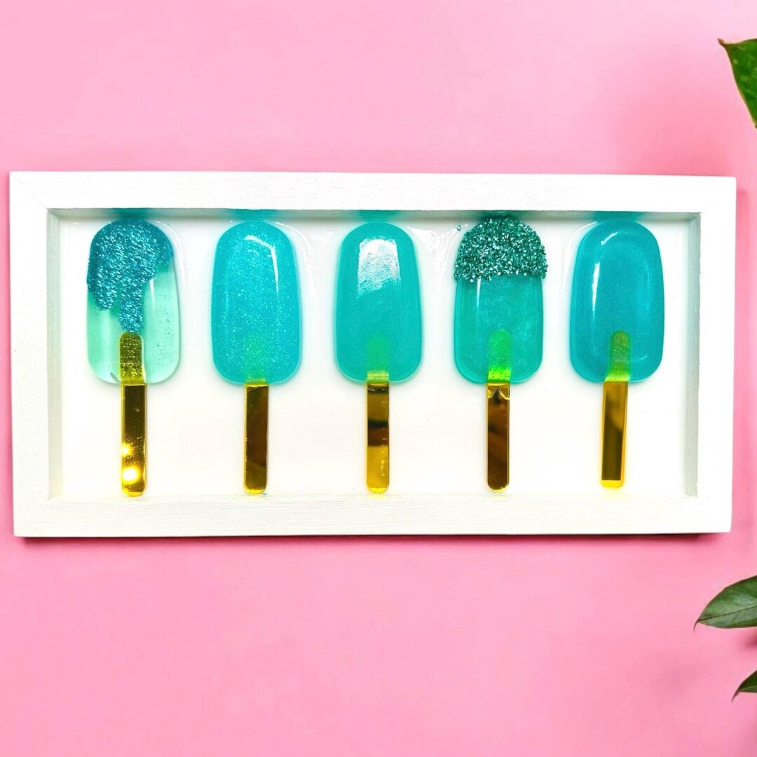 Turquoise & Gold LIFESIZE Popsicle 3D Pop ART Resin Wall Art Melting ...