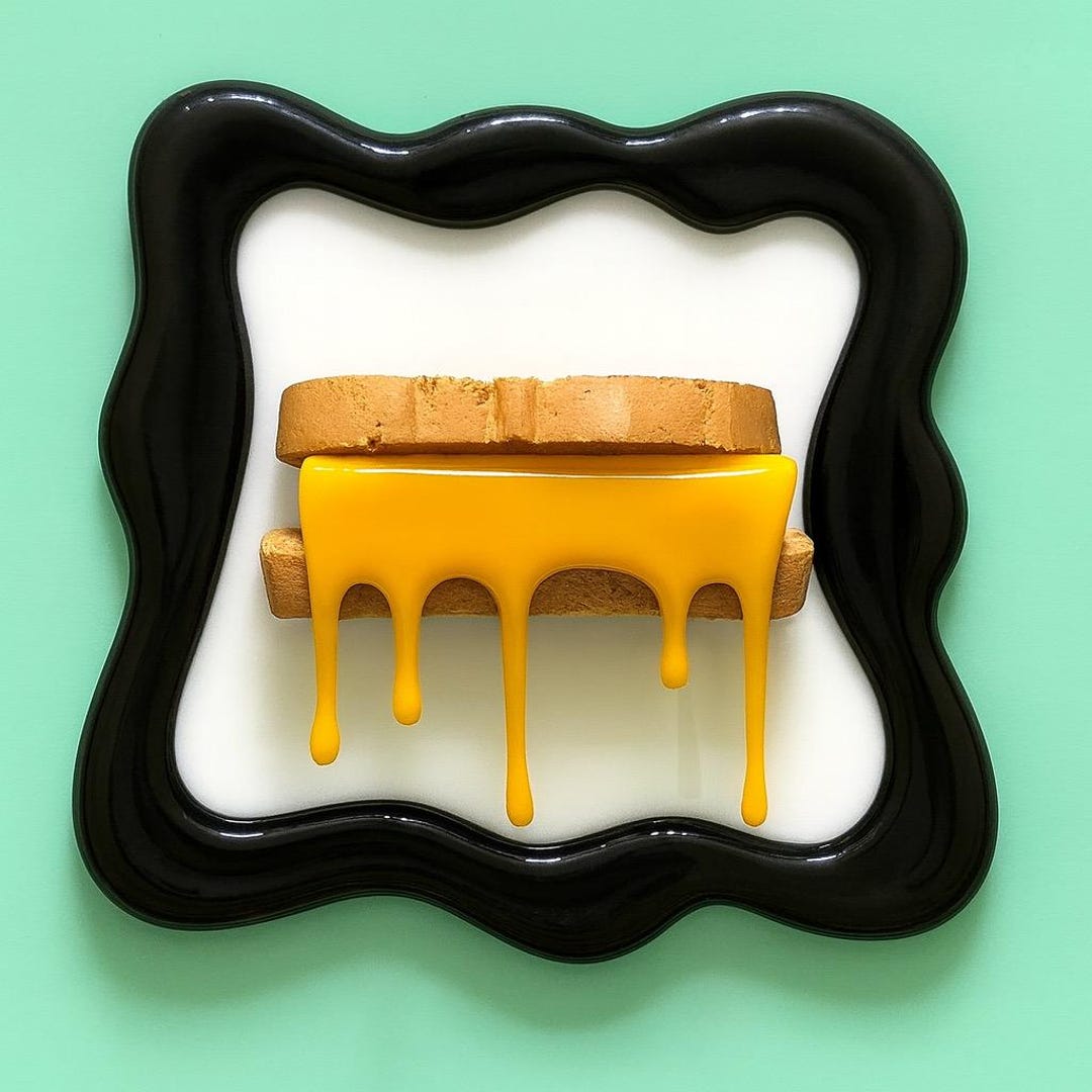 GRILLED CHEESE Resin Wall Art Sculpture • Kitsch Dopamine Decor • Retro ...
