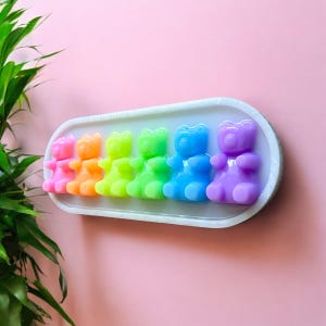 GIANT GUMMY BEAR Pastel Neon Rainbow 3D Resin Wall Art / Wall Art/ Fake ...