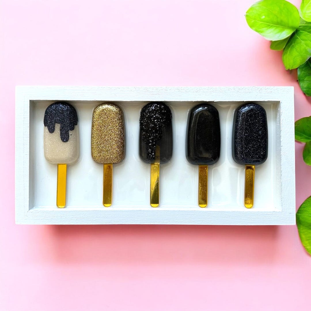 Black & Gold LIFESIZE Popsicle 3D Pop ART Resin Wall Art Melting ...