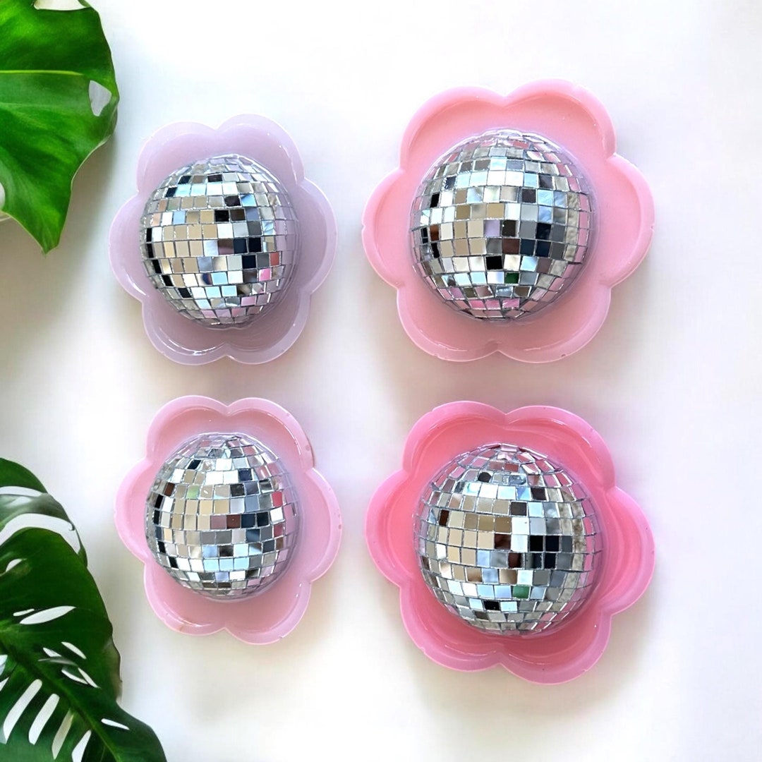 PINK Disco Ball FLOWERS 3D Resin Wall Art / Wall Art/ Mirror Ball ...