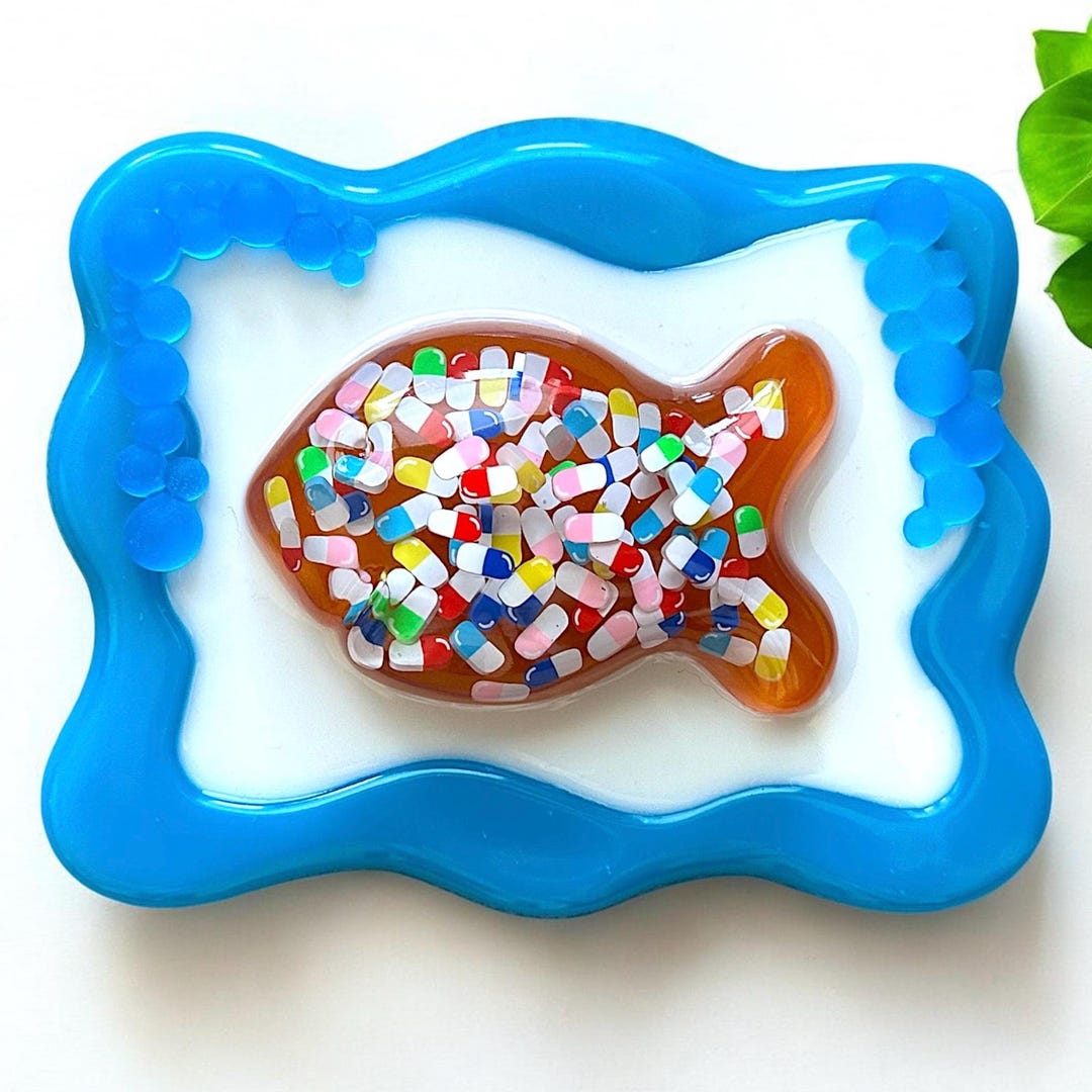 Giant 8” CHILL Pill GOLDFISH CRACKER Bubbles 3D Resin Wall Art / Wall ...