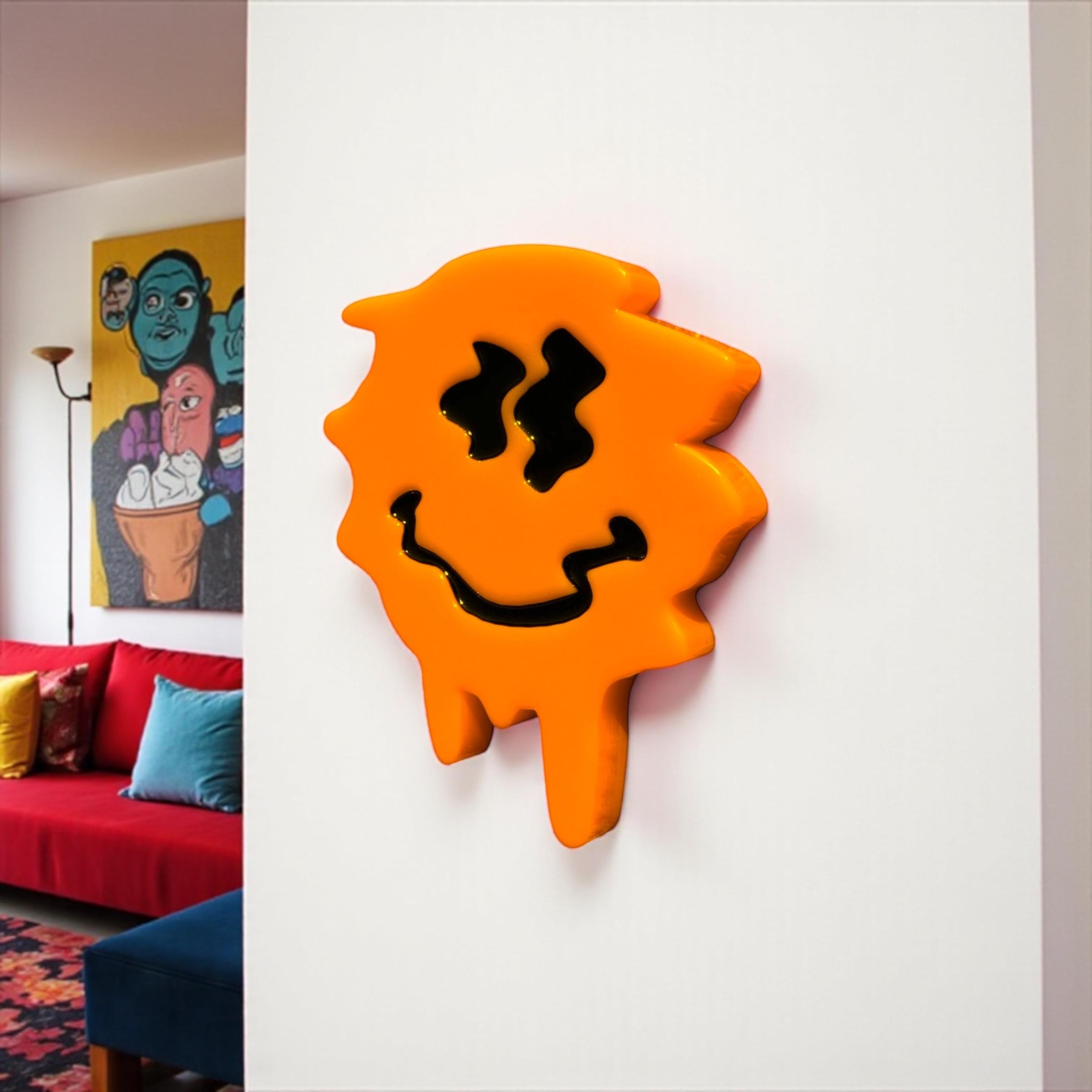 MELTING SMILEY FACE 3D Resin Wall Art | Giant Wall Sculpture | Funky ...
