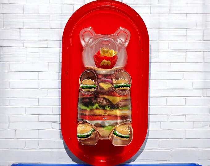 Cheeseburger & Fries Gummy Bear Resin Wall Art/ Wall Sculpture /gummy ...