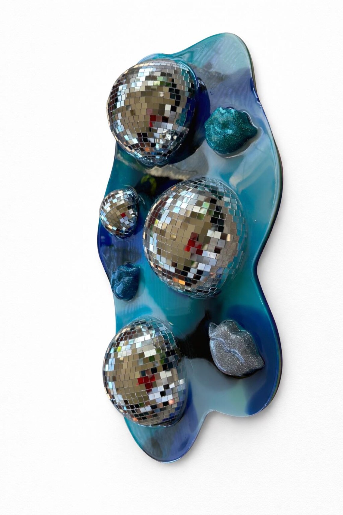GIANT 2ft DISCO Balls & Lips Dripping Resin Wall Art Sculpture | 3D ...