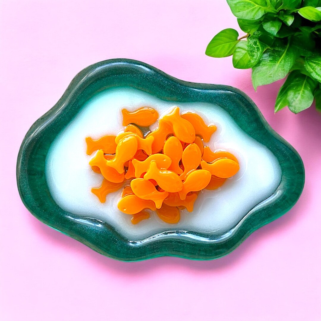 GOLDFISH CRACKER PILE Teal 3D Resin Wall Art / Wall Art/ Jumbo Fake ...