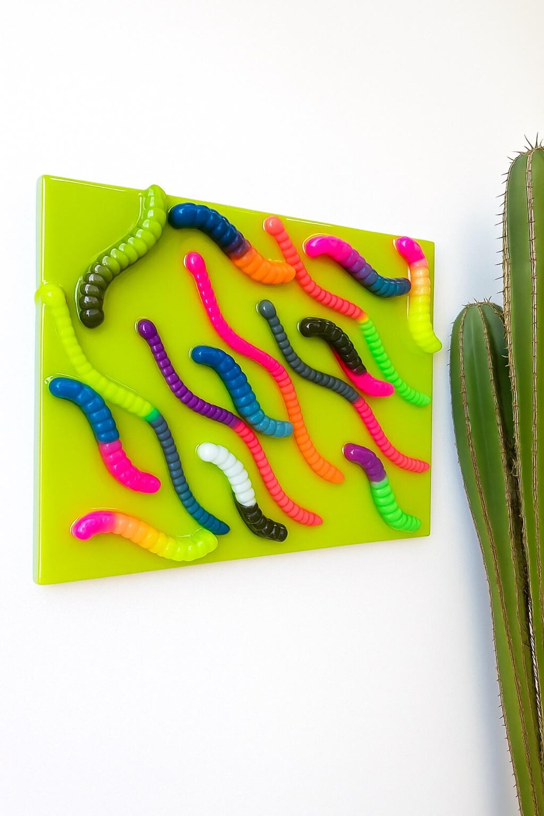 GUMMY WORM 3D Resin 3d Wall Art Sculpture / Bright Kitschy 3D Sculpture ...
