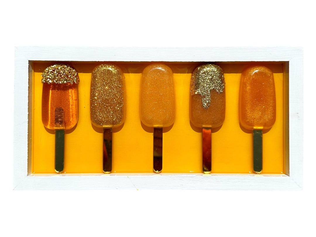 Gold Butterscotch Popsicle Resin 3d Food Art/ One of a Kind/ Dripping ...