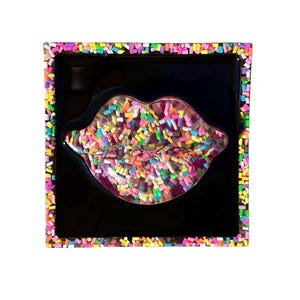 GIANT LIPS Pills & Sprinkles Metallic 3D Resin Wall Art /wall Art ...