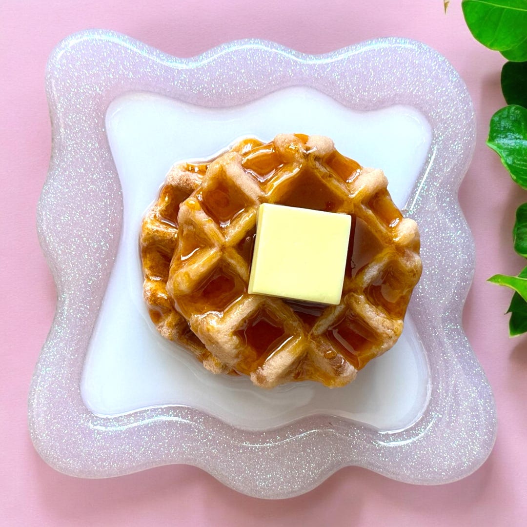 WAFFLES & Butter Life Size Breakfast 3D Resin Wall Art / Wall Sculpture ...
