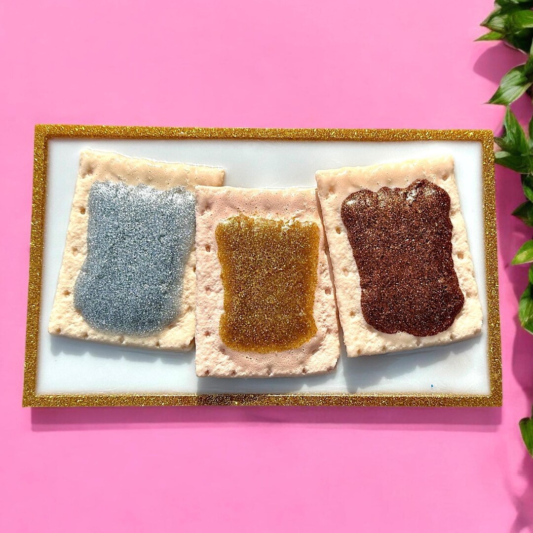 TOASTER PASTRY Glitter Realistic Life Size Breakfast Pastry 3D Resin ...