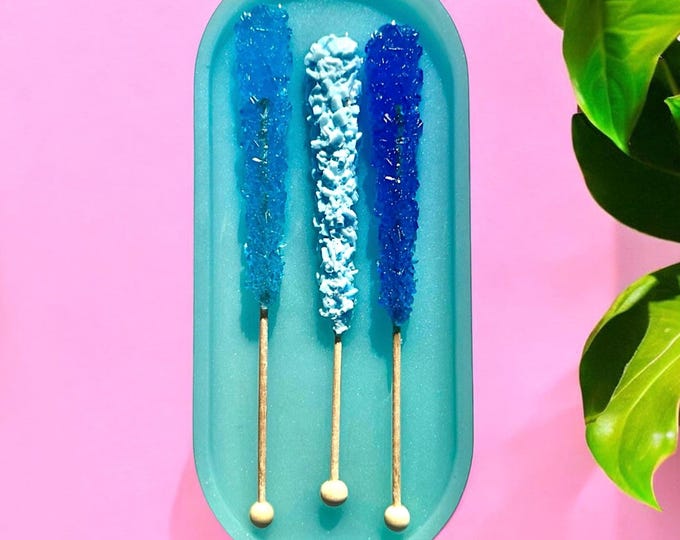 Rock Candy Aqua Blues Resin 3d Pop Food Art ~ One of a Kind ~ Candy ...