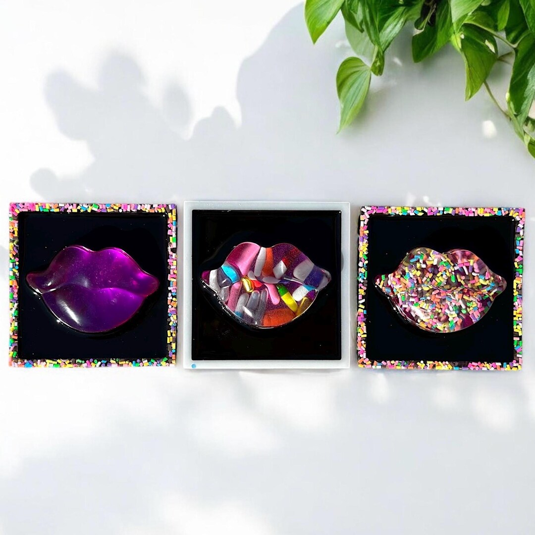 GIANT LIPS Pills & Sprinkles Metallic 3D Resin Wall Art /wall Art ...