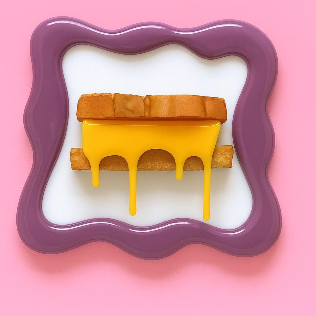 GRILLED CHEESE Resin Wall Art Sculpture • Kitsch Dopamine Decor • Retro ...