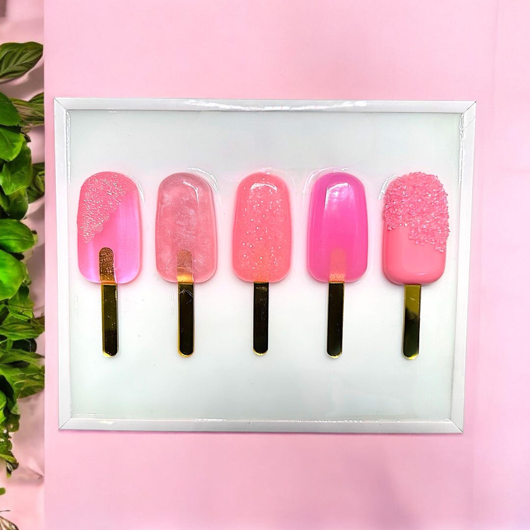 Pink & Gold Popsicle Resin 3d Pop Food Art One of a Kind Dripping ...