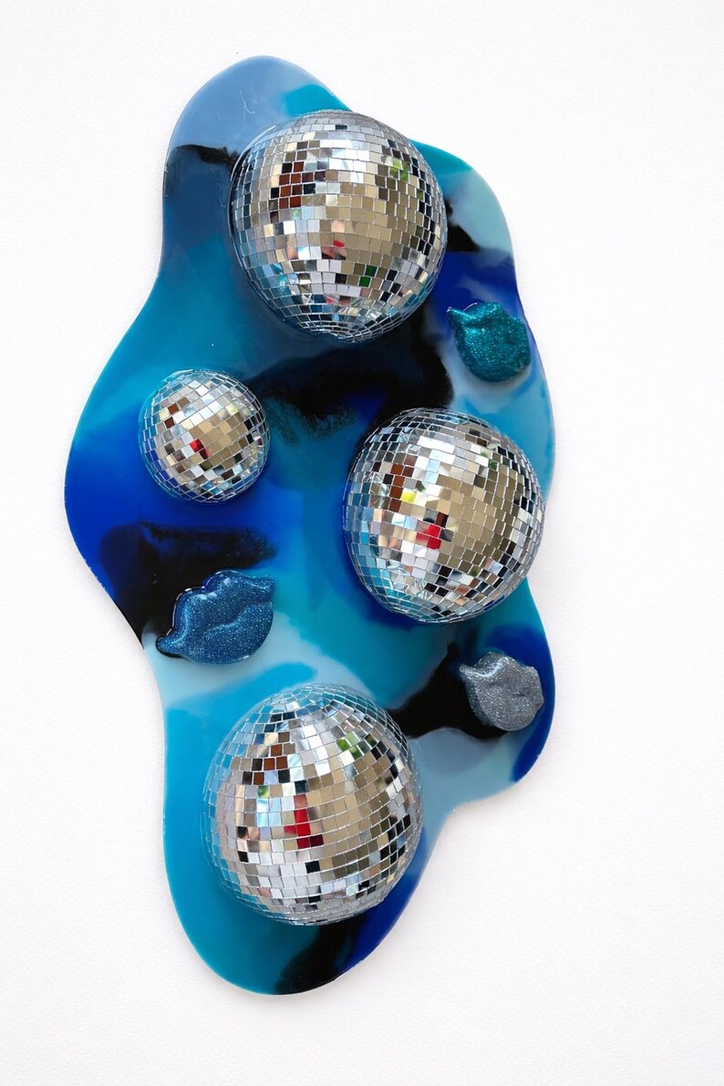 GIANT 2ft DISCO Balls & Lips Dripping Resin Wall Art Sculpture | 3D ...