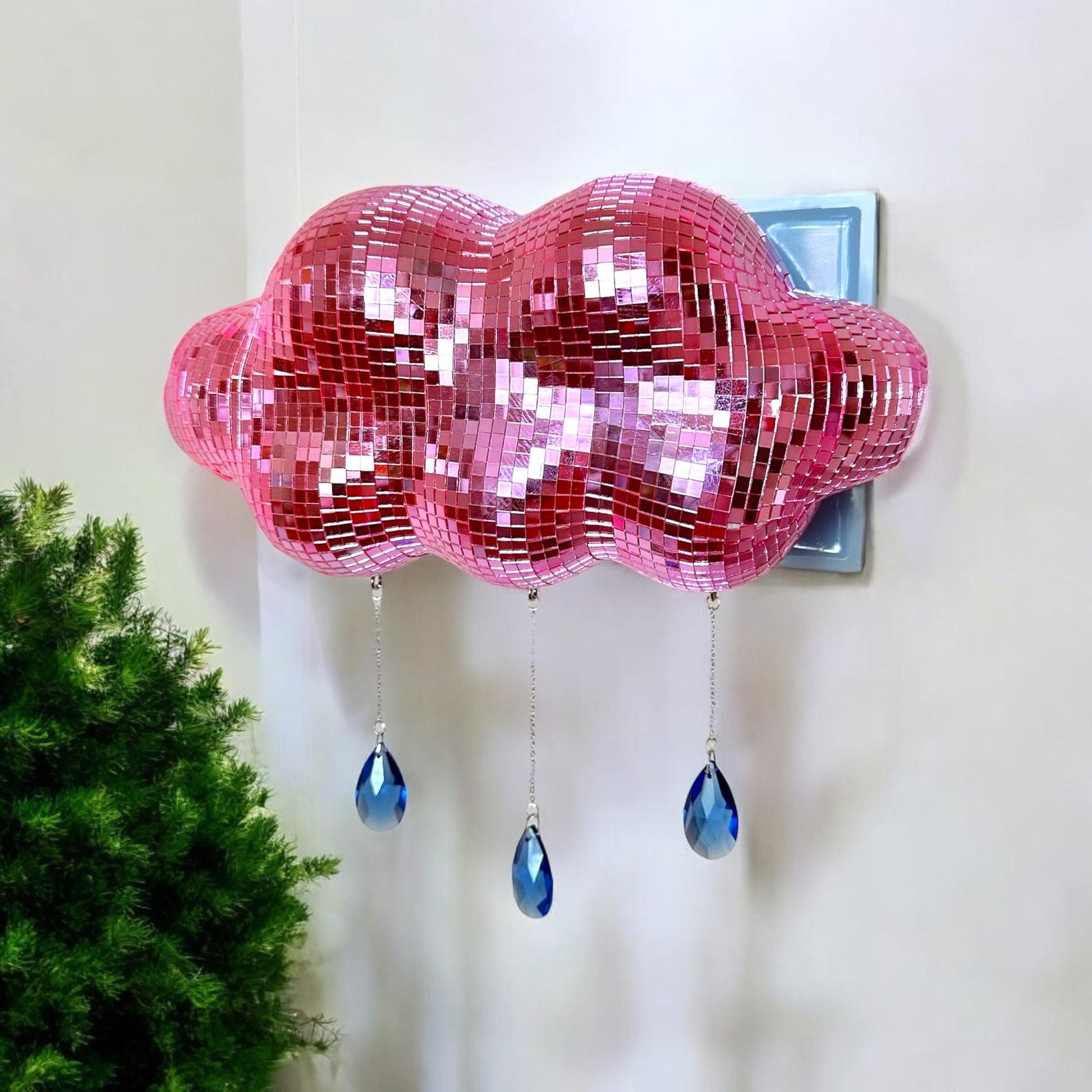 RAIN CLOUD Disco Ball Wall Art Sculpture: 3D Resin Wall Art | Dopamine ...