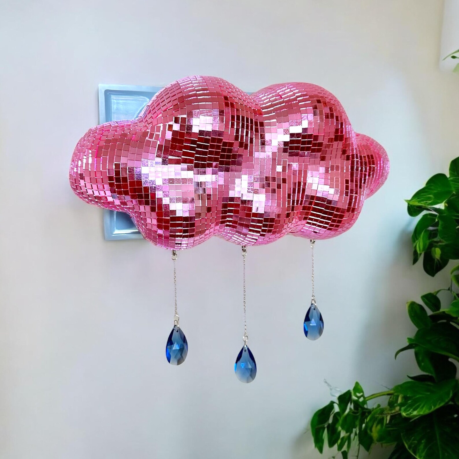 RAIN CLOUD Disco Ball Wall Art Sculpture: 3D Resin Wall Art | Dopamine ...