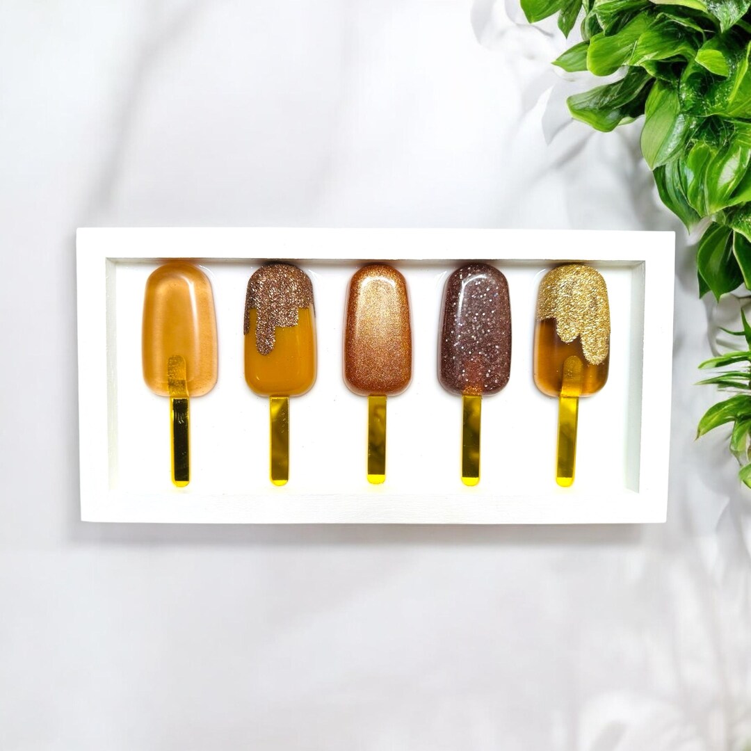 Caramel & Gold Popsicle Resin 3d Pop Food Art One of a Kind Dripping ...
