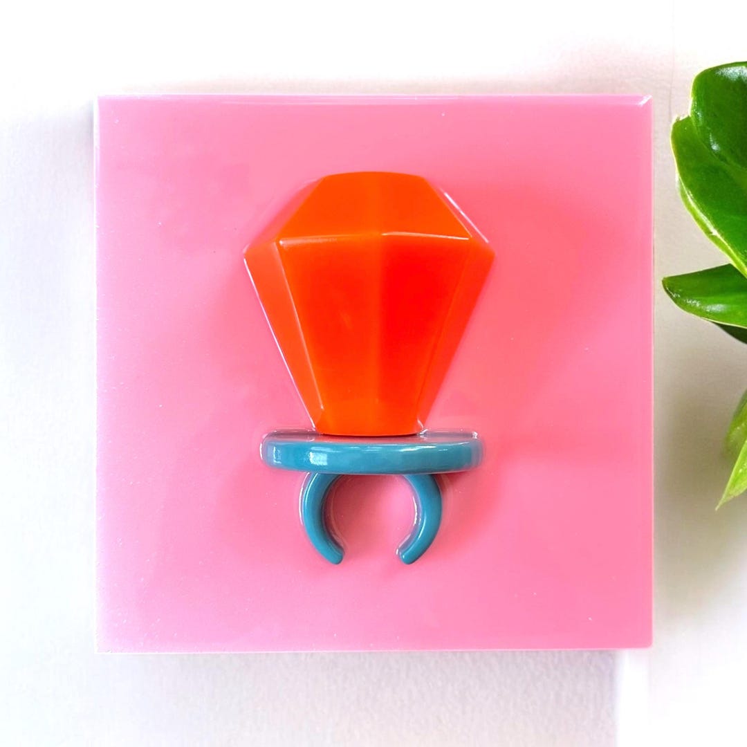 Jumbo RING POP 3D Resin Orange Teal Wall Art Sculpture/ Fake Candy ...