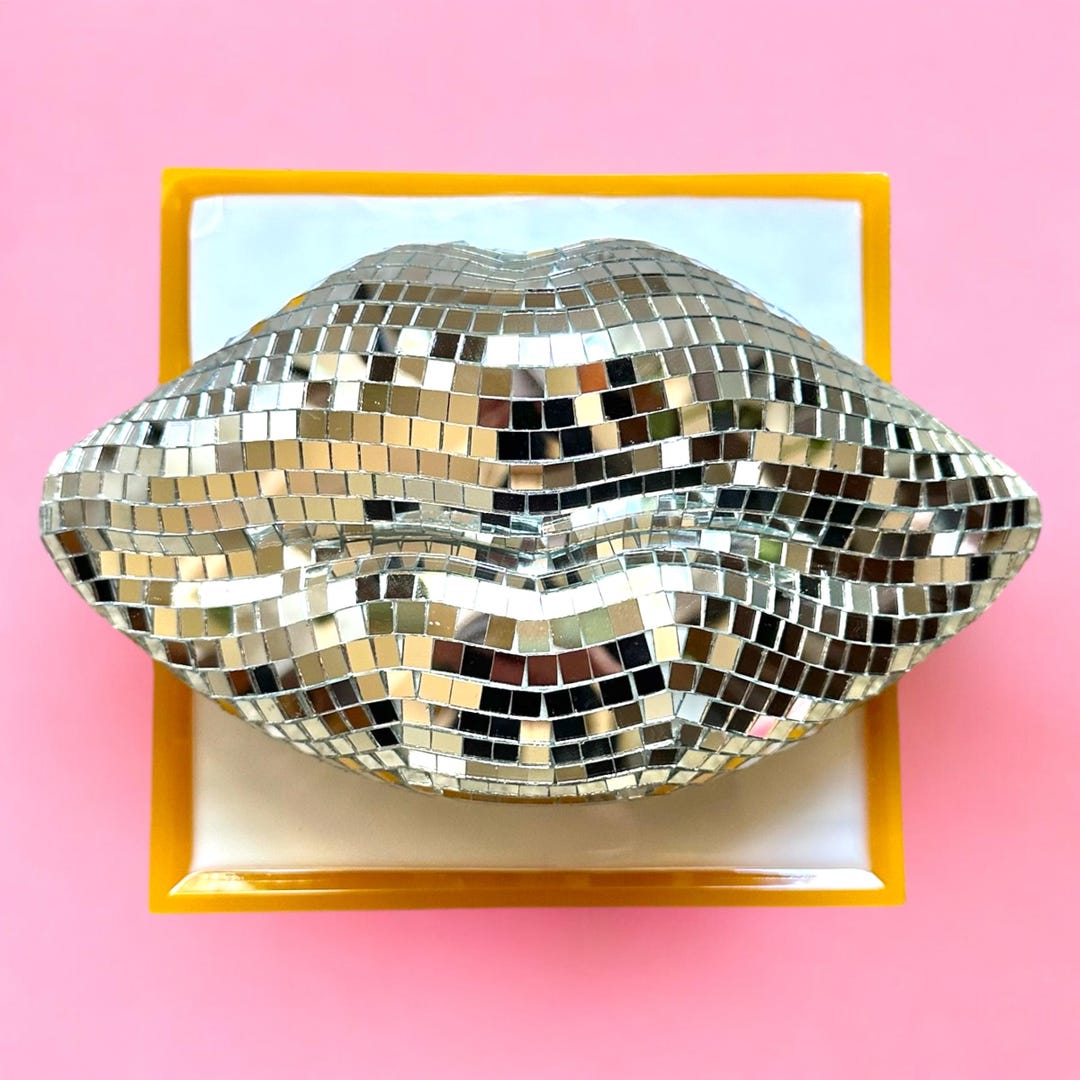 HUGE 8 Inch LIPS Disco Ball MANGO Orange 3d Resin Wall Art / Wall Art ...