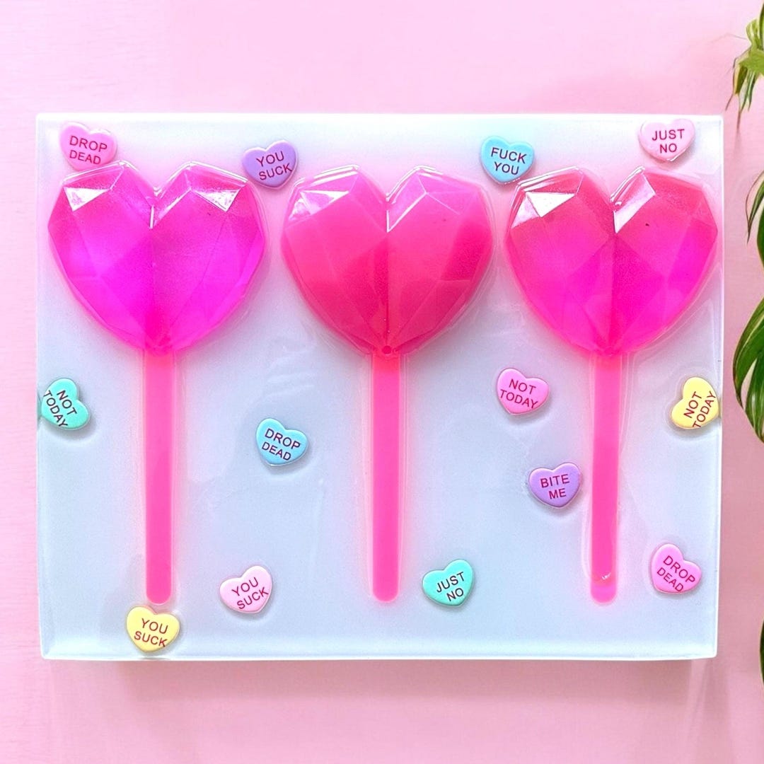 3D HEART POPSICLE Mean Conversation Hearts Resin Wall Art /wall Art ...