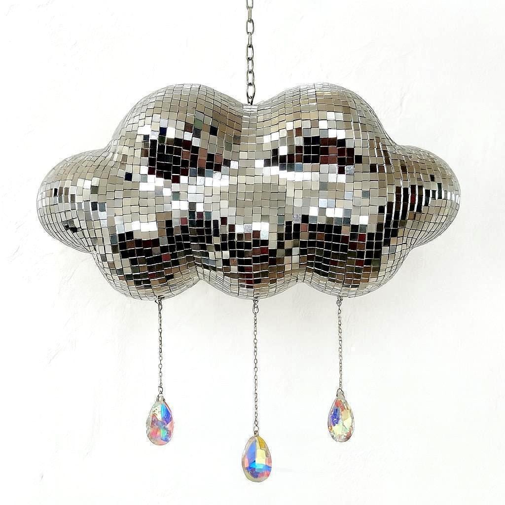 Rain Cloud Disco Ball Chandelier – Iridescent Crystal Hanging Sculpture ...