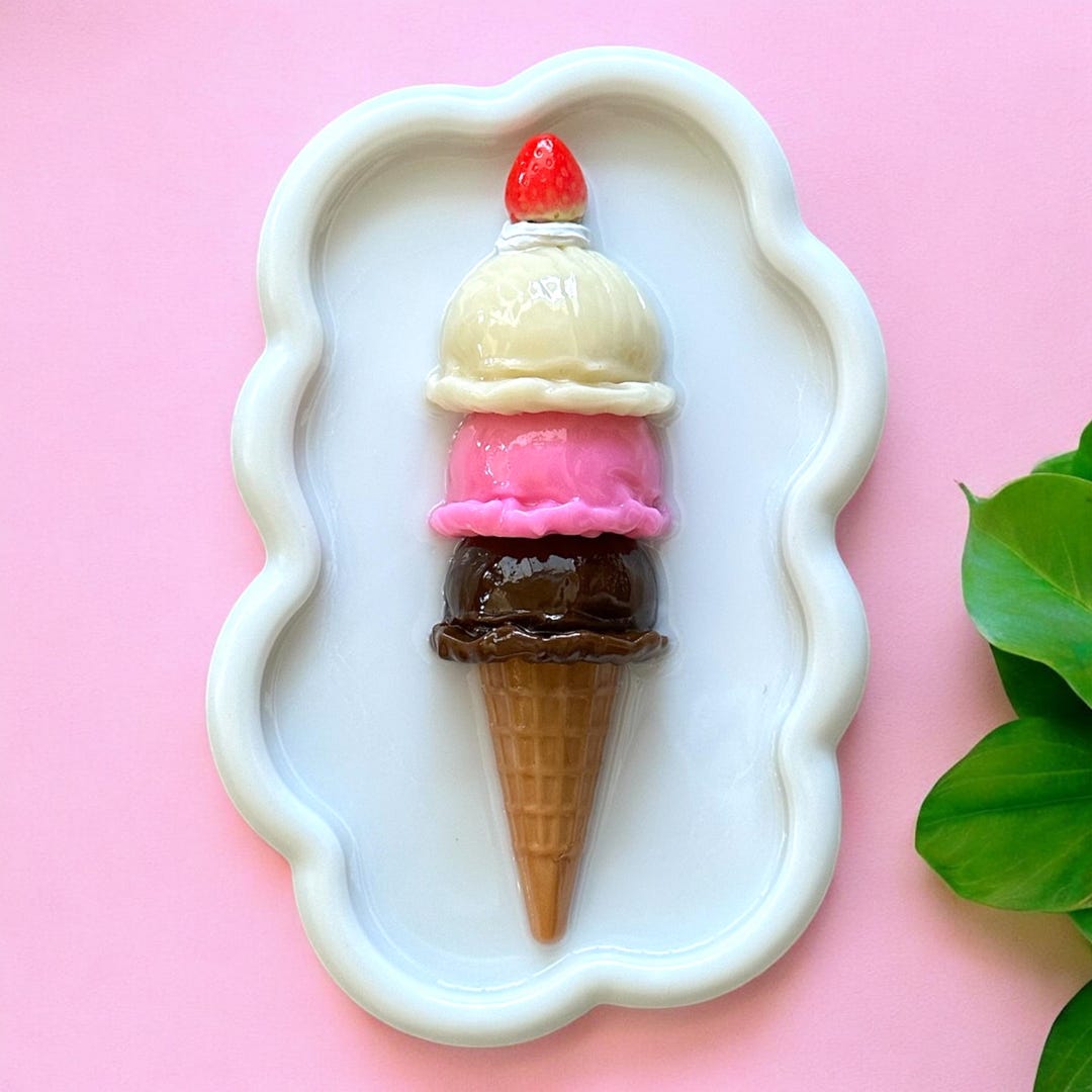NEAPOLITAN Ice Cream Cone 3d Wall Art Sculpture/ 9 Inch / Waffle Cone ...