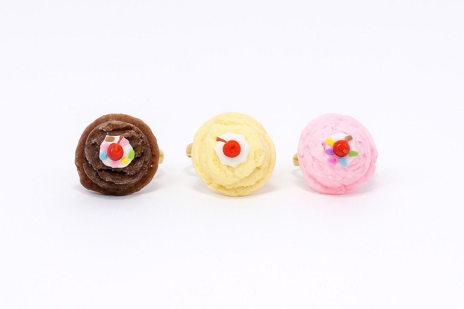 ICE CREAM Resin Rings – Kawaii Dessert Jewelry With Sprinkles ...