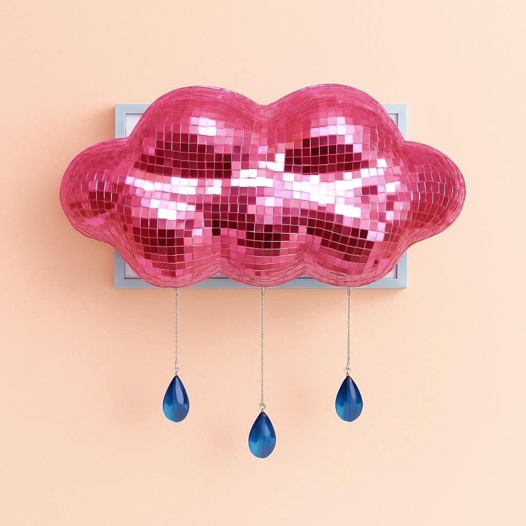 RAIN CLOUD Disco Ball Wall Art Sculpture: 3D Resin Wall Art | Dopamine ...