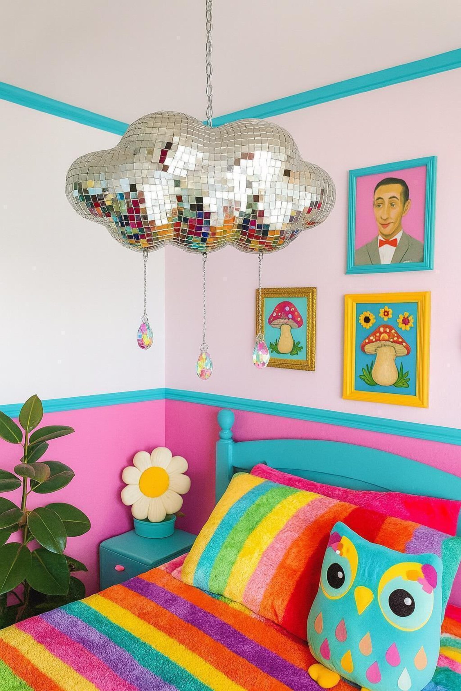 Rain Cloud Disco Ball Chandelier – Iridescent Crystal Hanging Sculpture ...