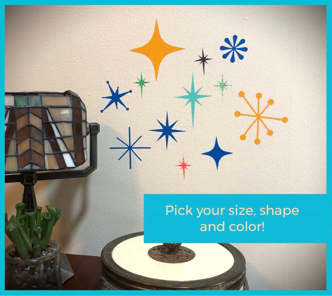Retro Star Vinyl Decals, Atomic Mid Century Modern Style - Etsy