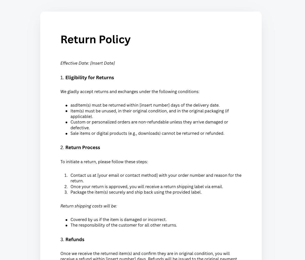 Customizable Return Policy Template | Professional & Easy to Use ...