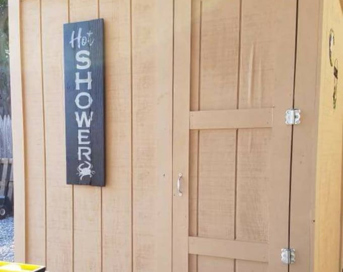 34x10 Outdoor Wood Shower Sign/outdoor Shower Sign/beach House Outdoor ...