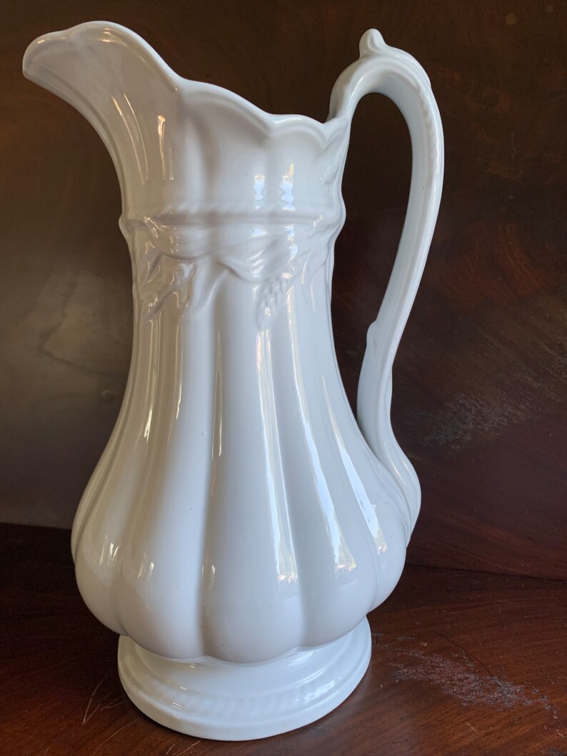 Antique White Ironstone Pitcher/ewer, Ceres Shape, Circa 1853-1871 ...